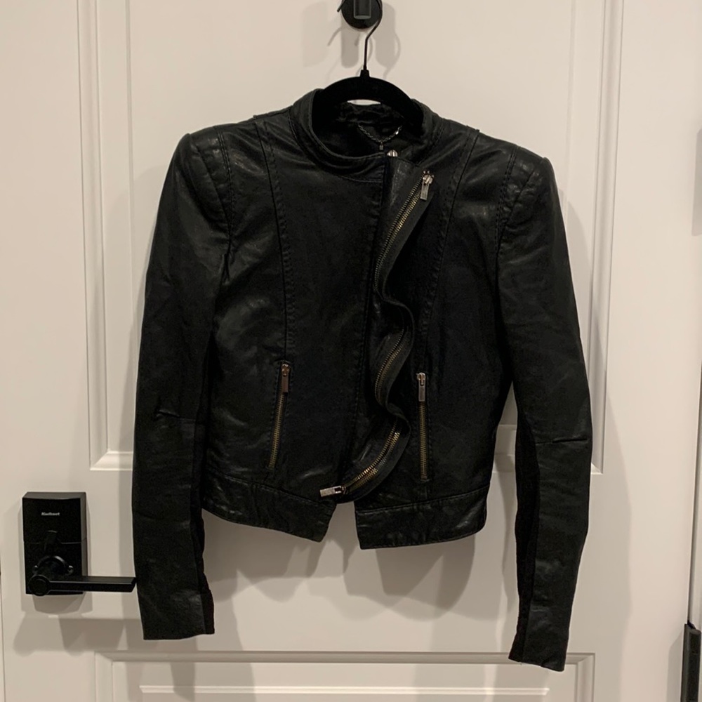 Bcbg Black Leather Jacket - Gem